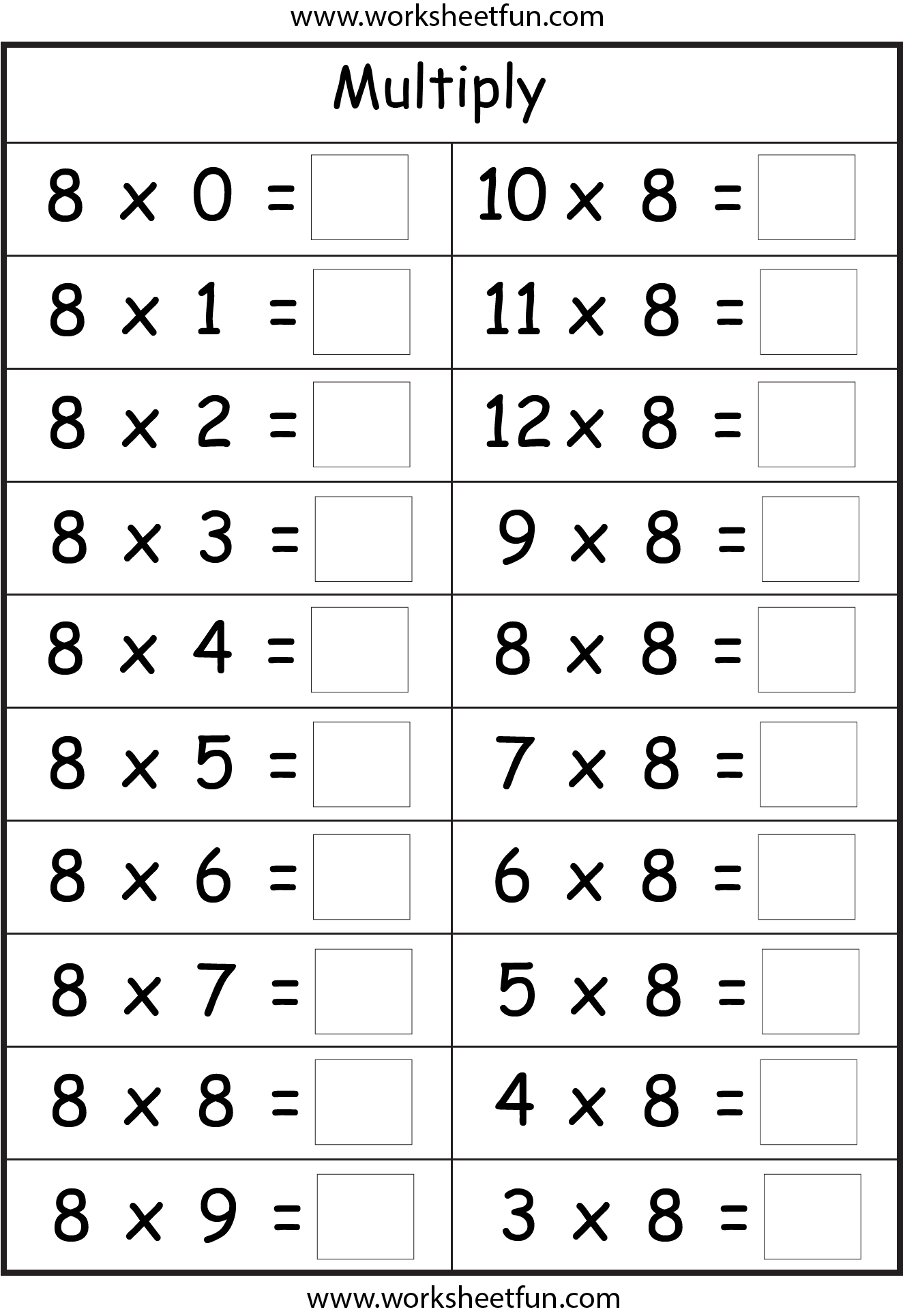 What Is 8 Times 12 Worksheets WorksheetsCity