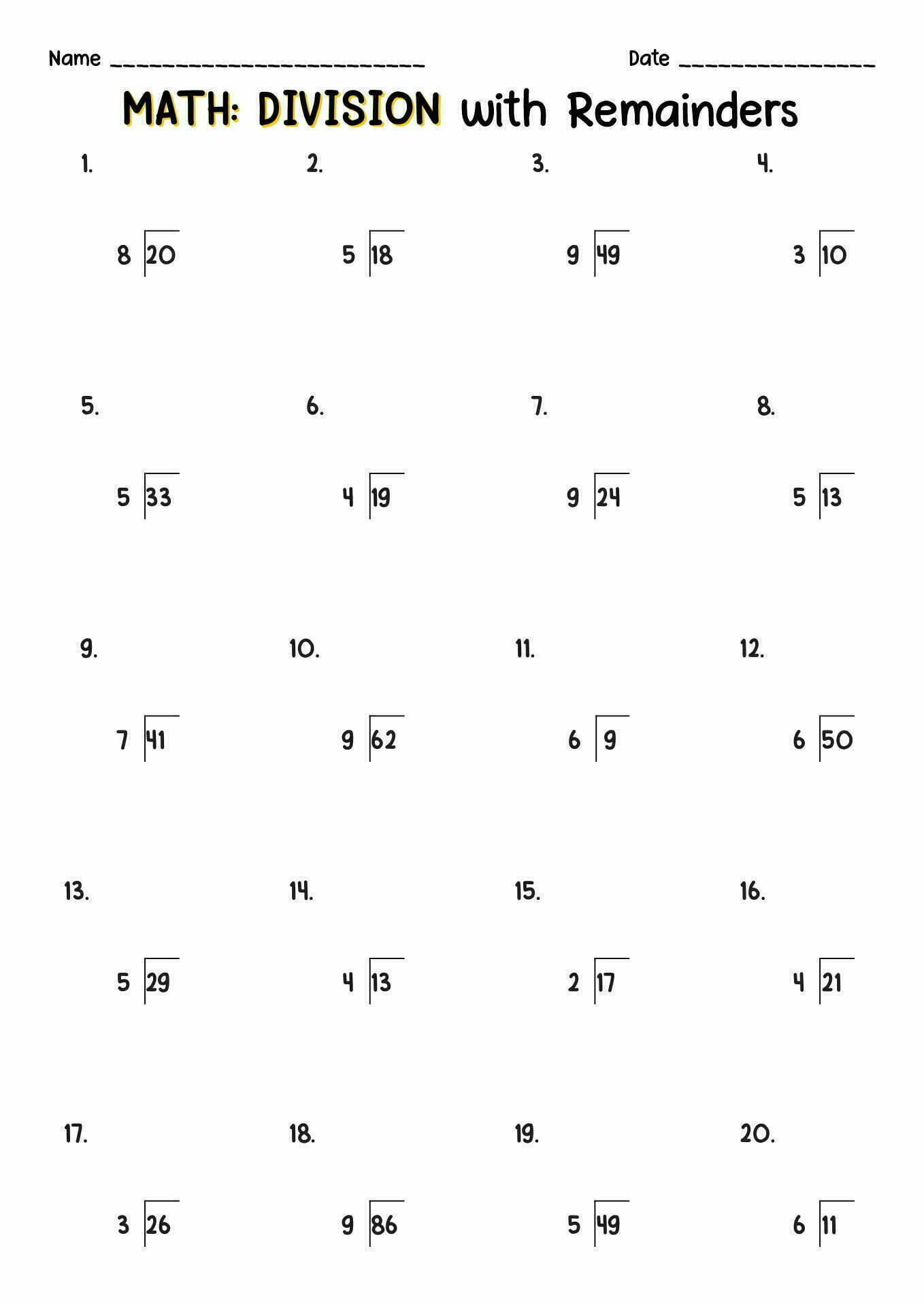 Long Division For 4th Grade Worksheets WorksheetsCity